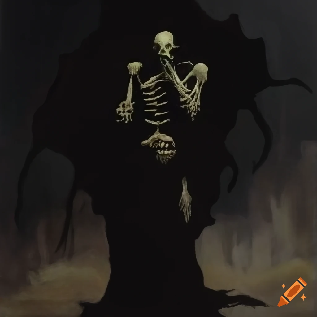 Dark cloak skeleton inspired by frazetta