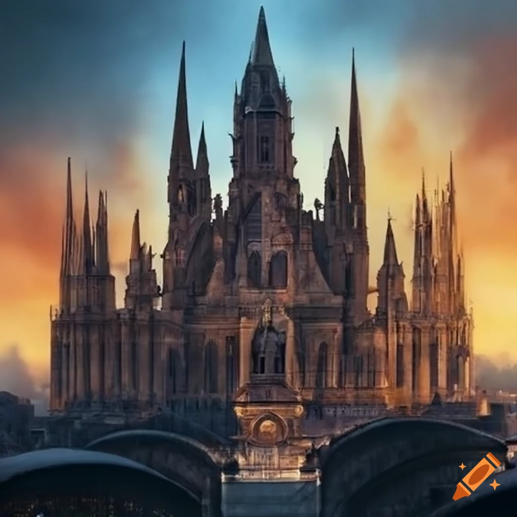 Concept art of a fictional european capital city on Craiyon