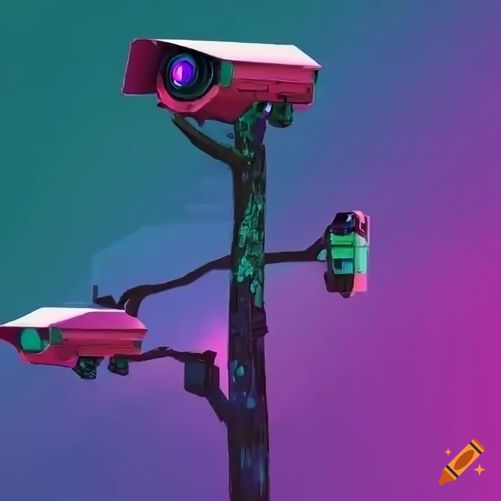 A cyberpunk-style cctv camera on Craiyon