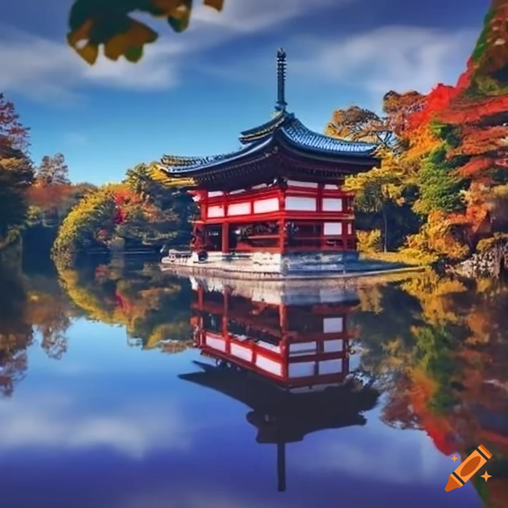 Japanese temple in autumn on Craiyon