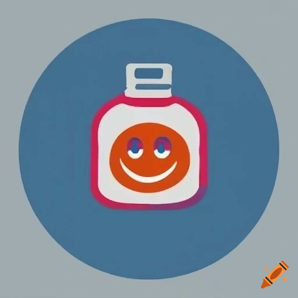 Brand logo with a smiling gas bottle on Craiyon