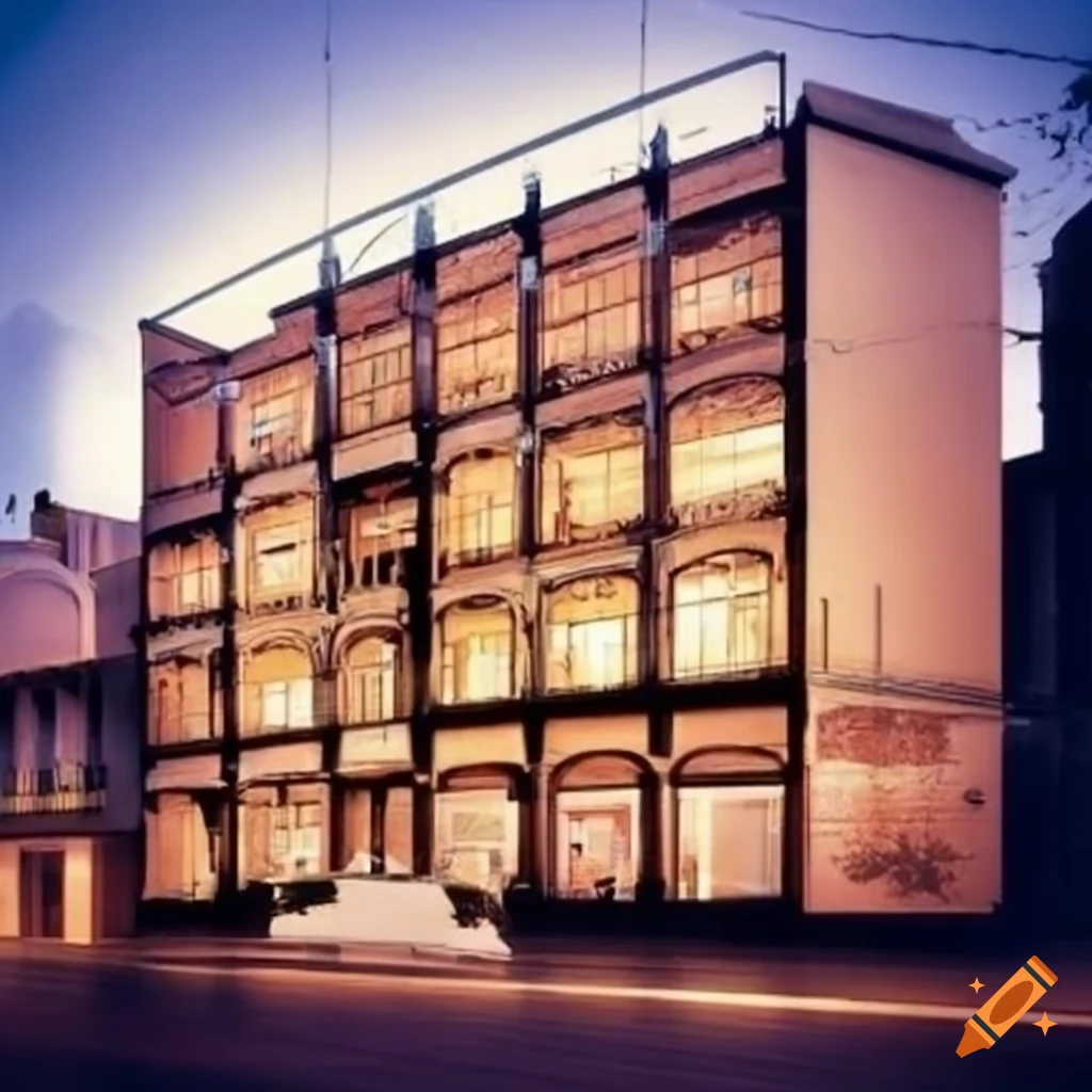 Edificio moderno con rasgos de arquitectura colonial on Craiyon