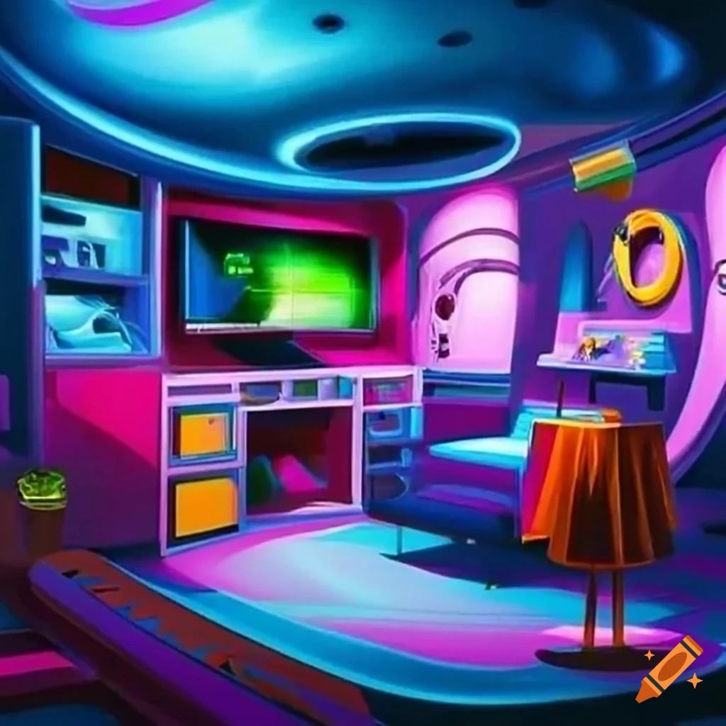 Cozy radio room on Craiyon