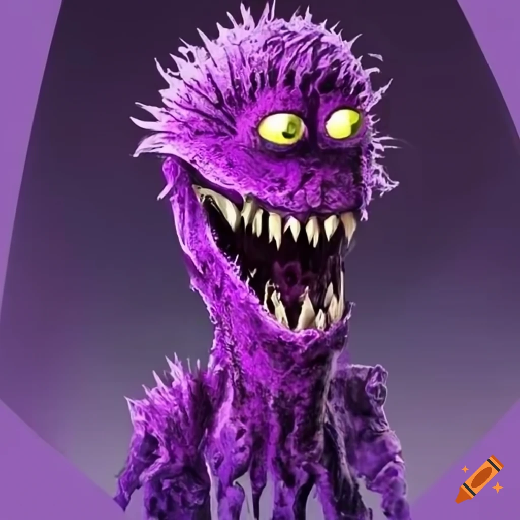 Image of a purple square monster on Craiyon