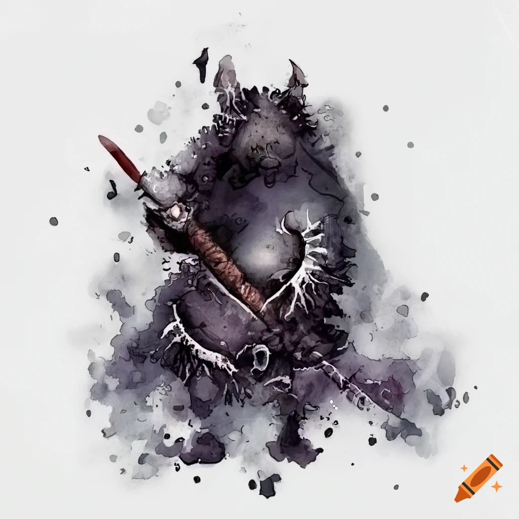 Mole warrior character illustration