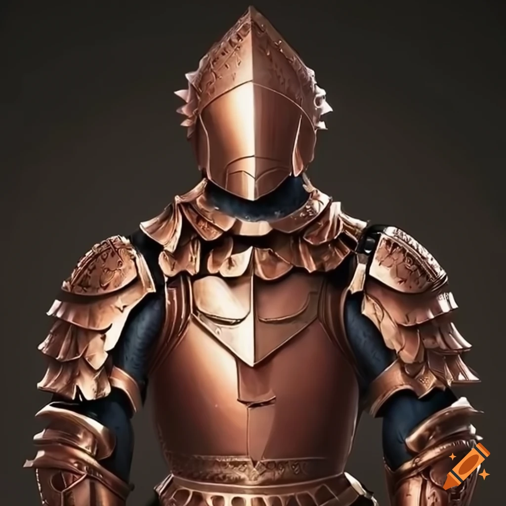 Rose gold armored knight on Craiyon
