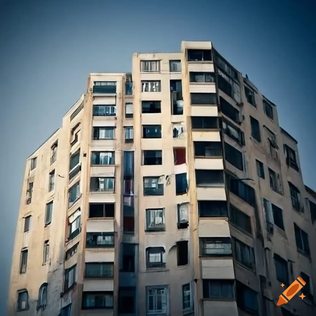 Typical polish block of flats on Craiyon
