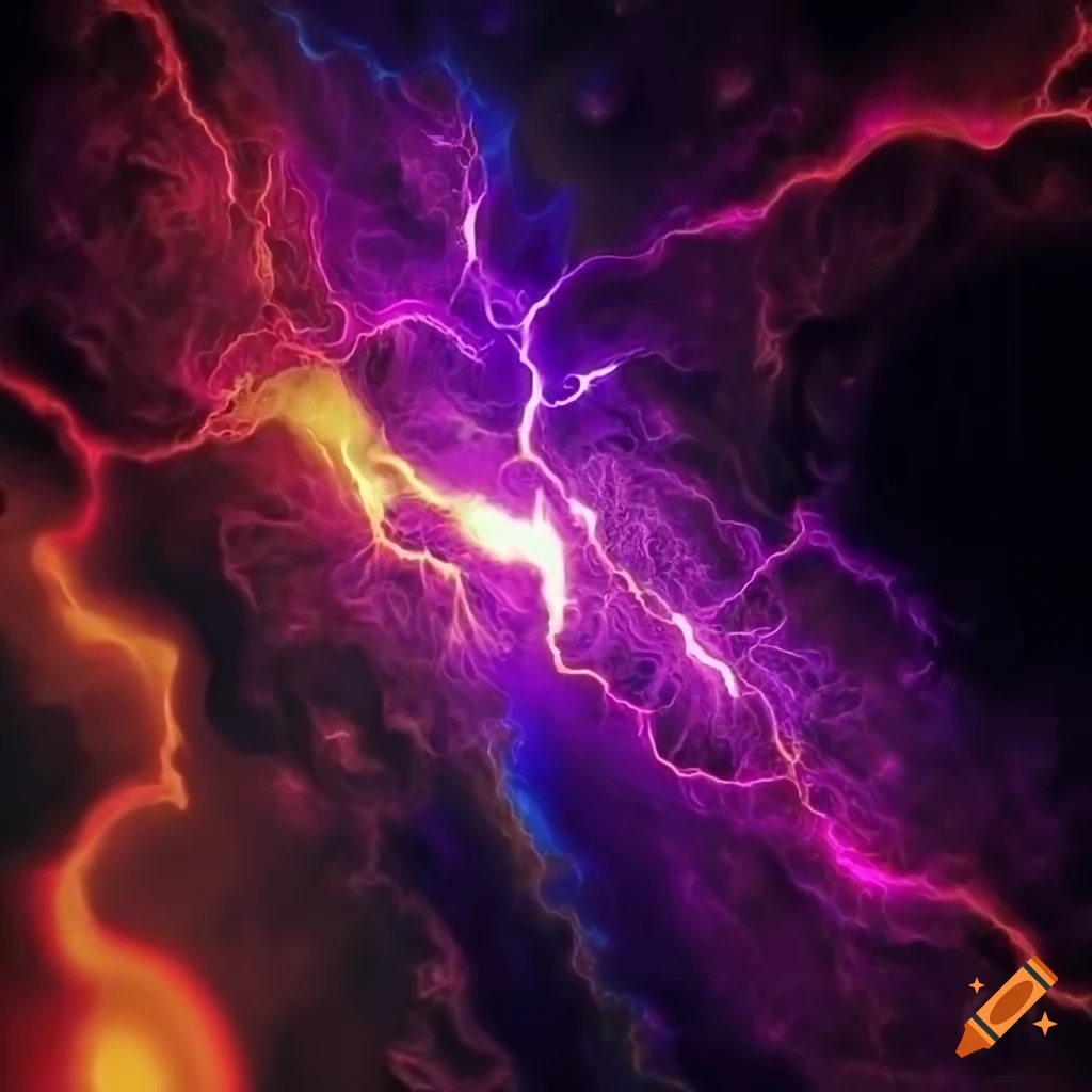 Fractal art of a colorful cosmic hellscape on Craiyon