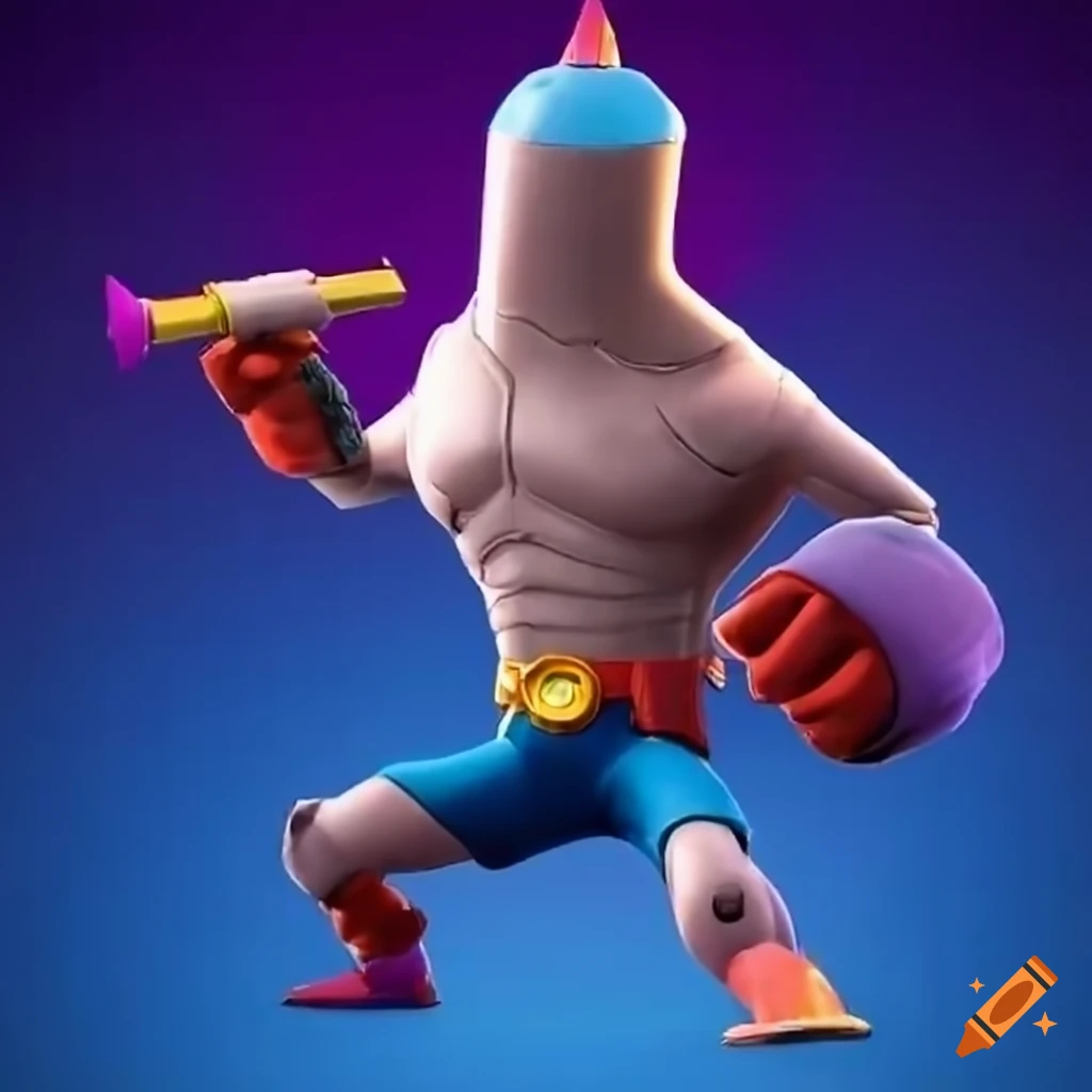 Render of Crayon character in Multiversus game on Craiyon