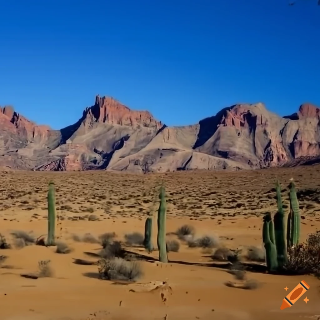 Stunning sonoran desert landscape with diverse vegetation and clear ...