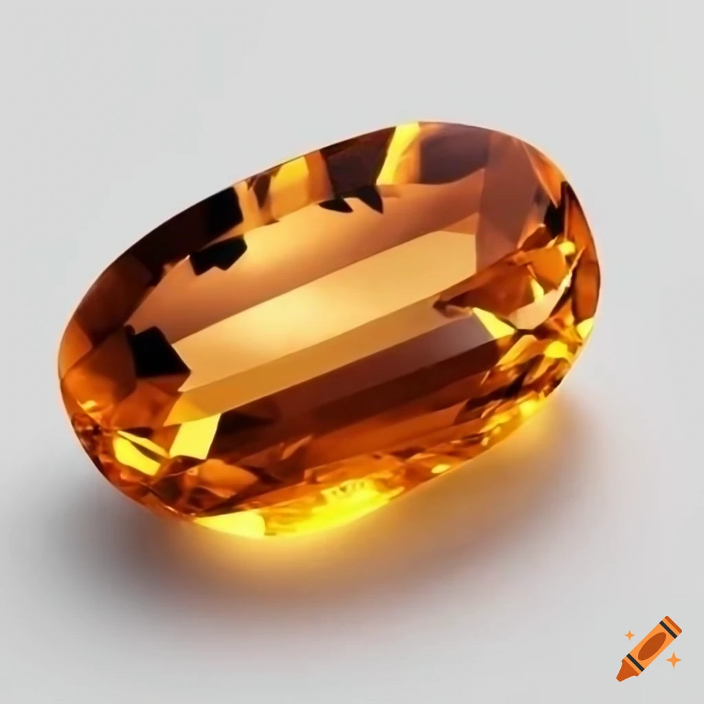 Yellow citrine gemstone in high definition on Craiyon