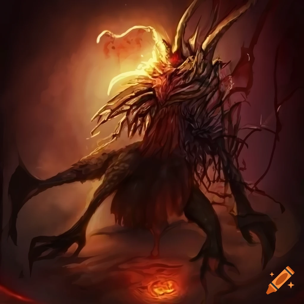 Fantasy art of an abyssal chicken
