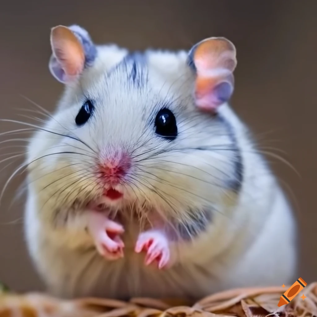White and gray hamster