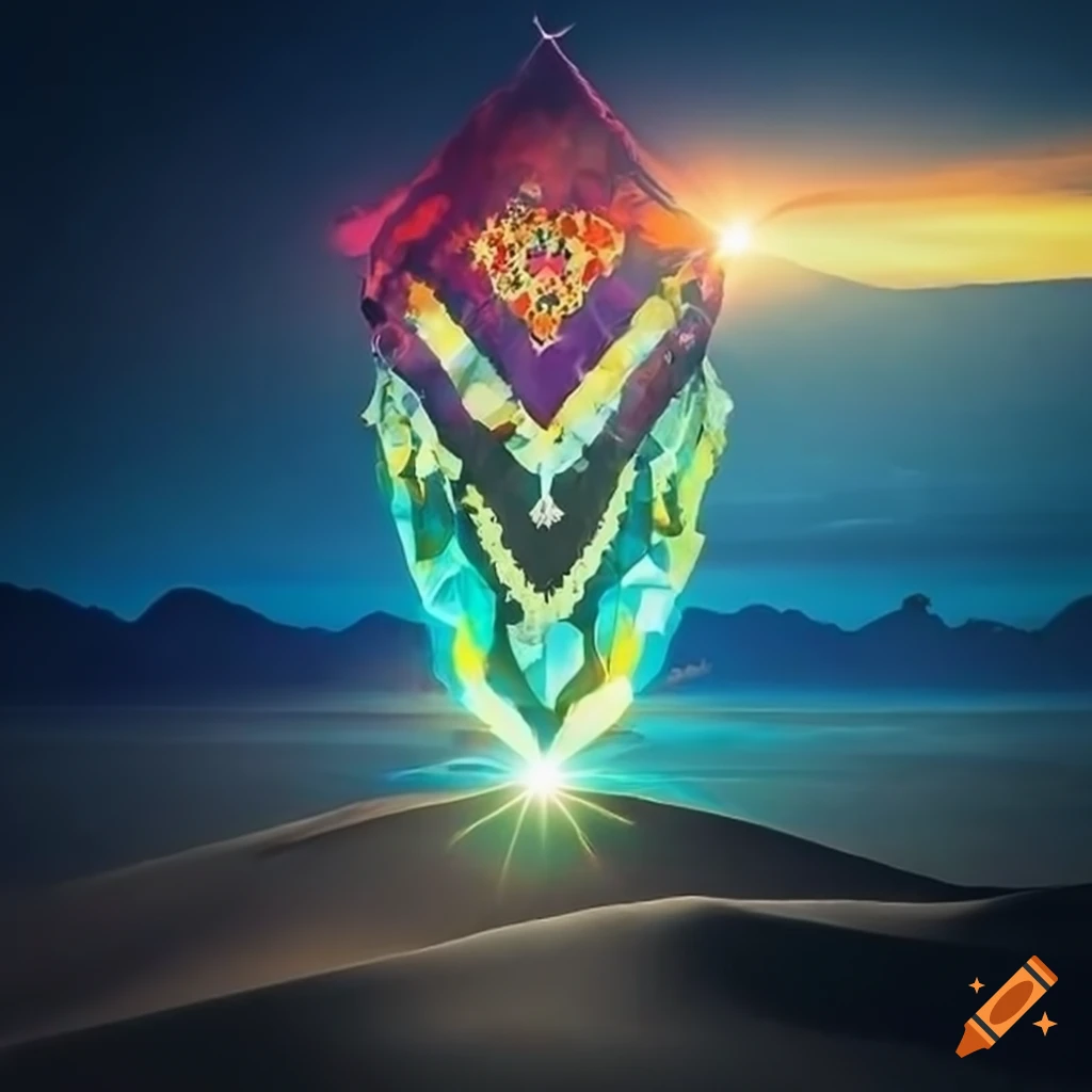 Image of a unity banner radiating light in the desert