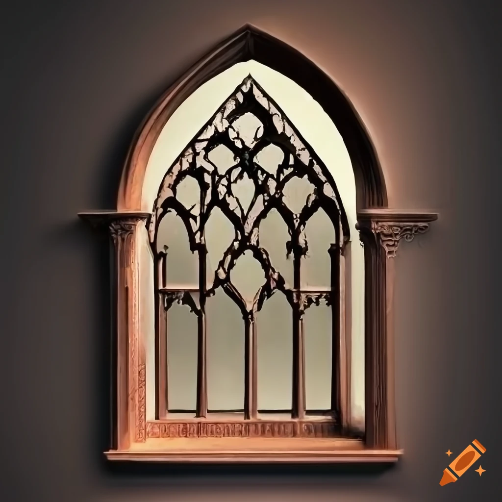 Decorative gothic window inspired by islamic art