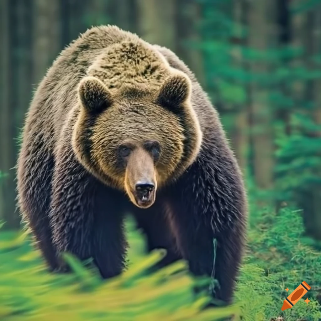 Bear in a slovakian forest rendered in unreal engine 5 on Craiyon