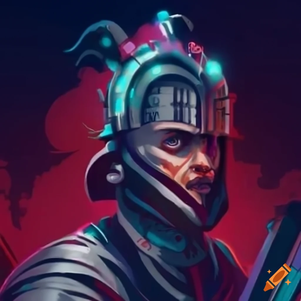 Cyberpunk winged hussar artwork