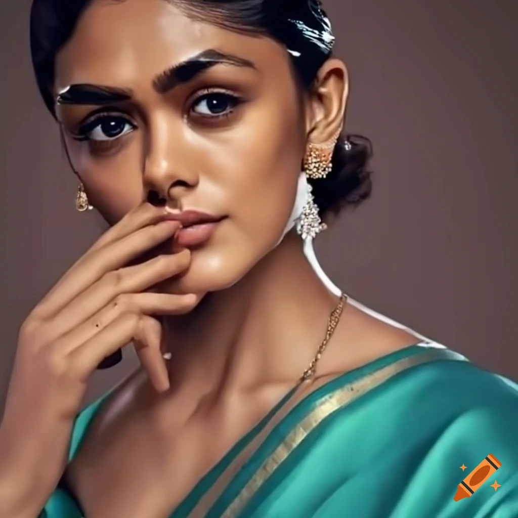 Mrunal thakur looking stunning in a saree