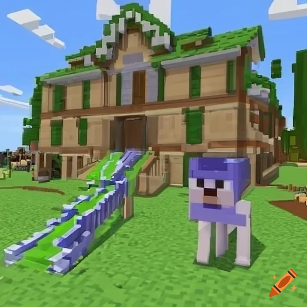 Voxel chess knight overlooking a valley in minecraft on Craiyon