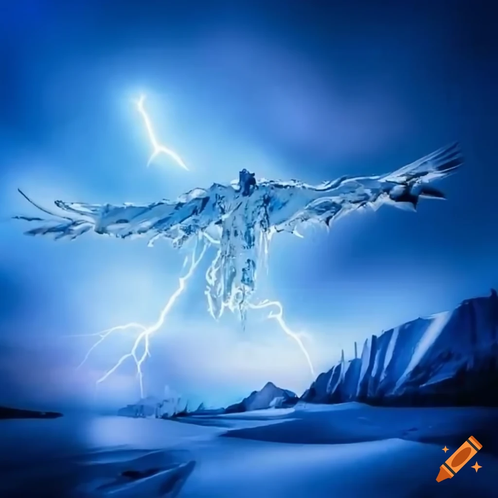 Majestic blue hawk in flight on Craiyon