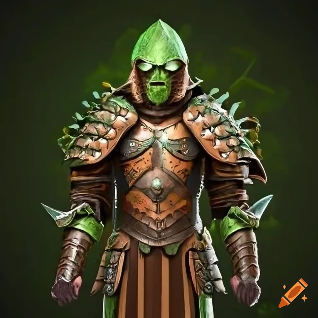 Front view of adorned magic armor on Craiyon