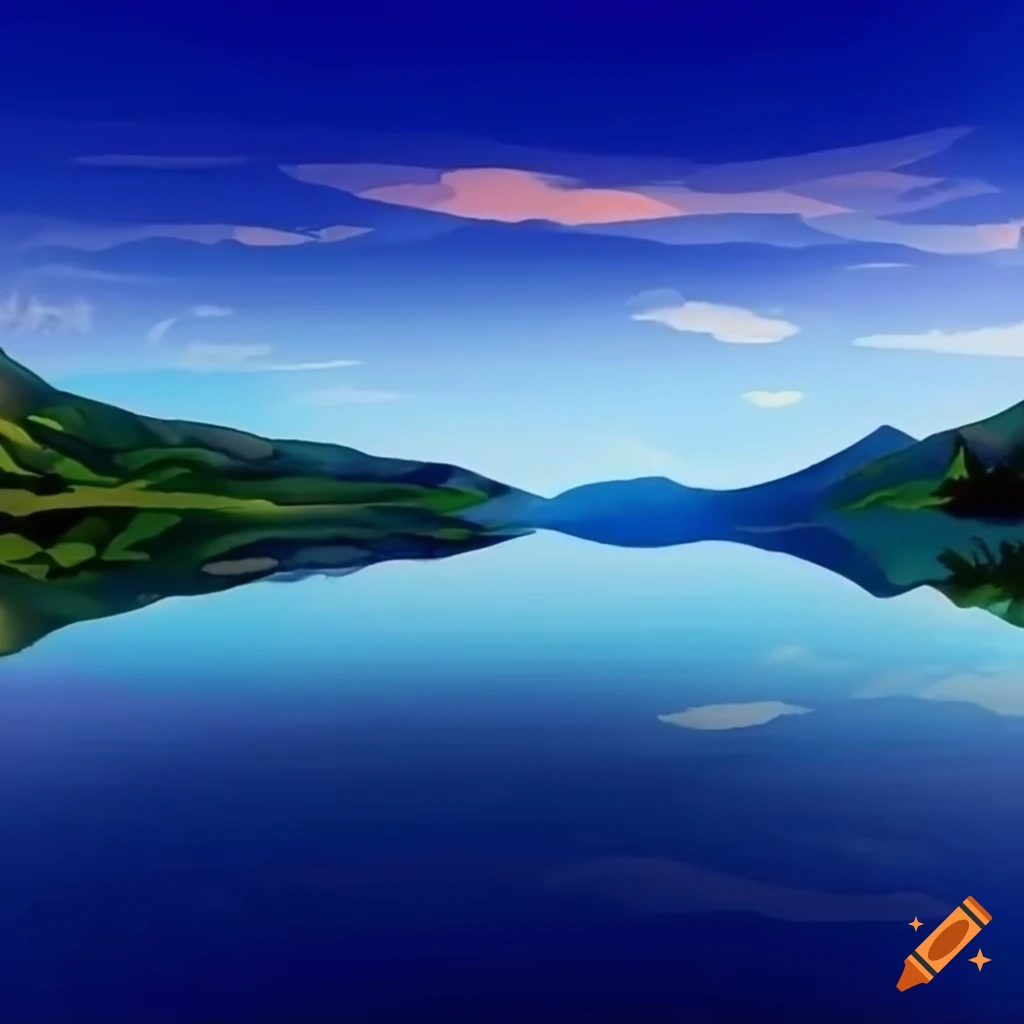 Vibrant mountain lake scenery