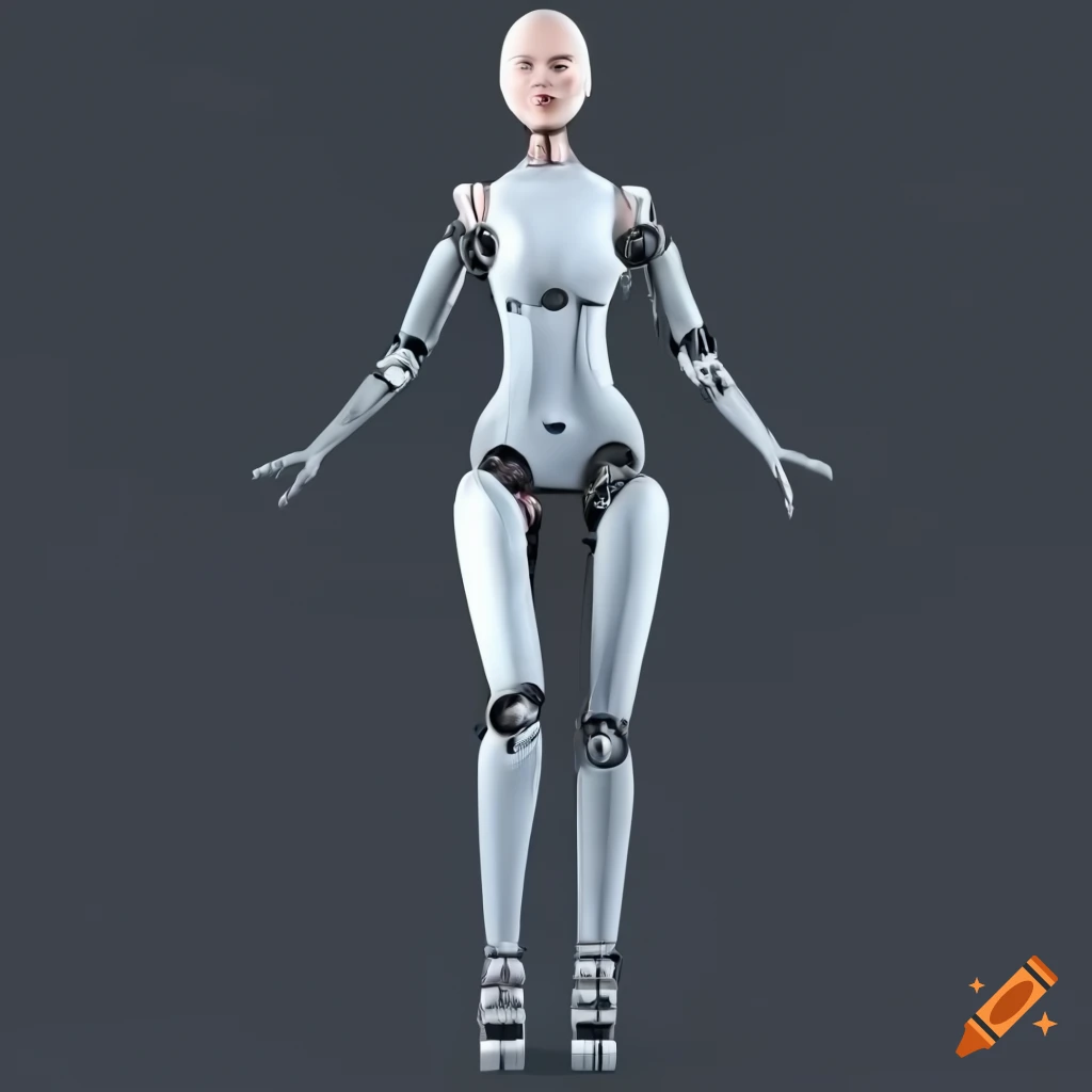 3d rendering of a futuristic robot girl