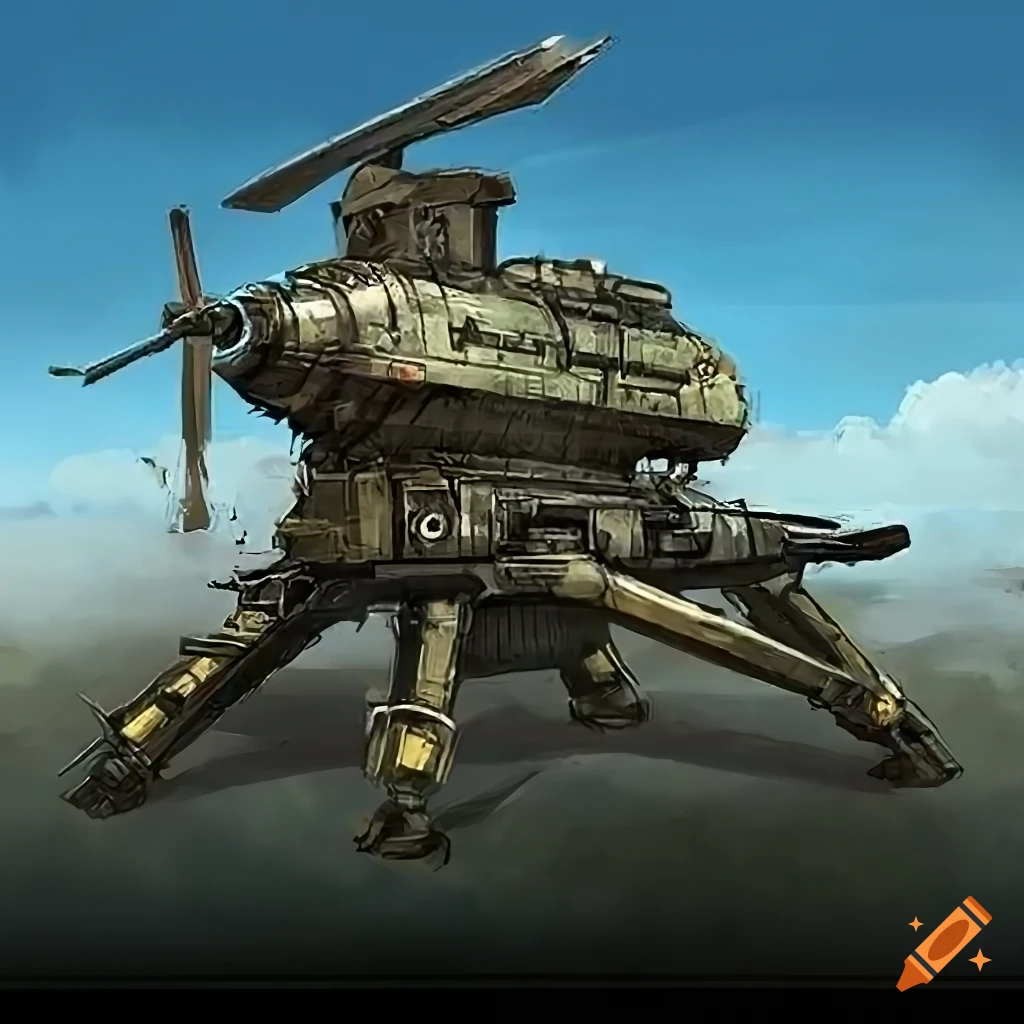 Detailed concept art of a dieselpunk RTS unit on Craiyon