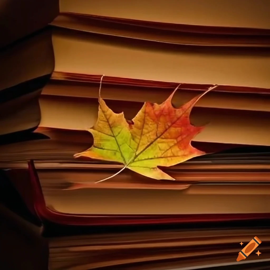 Maple leaf on open book
