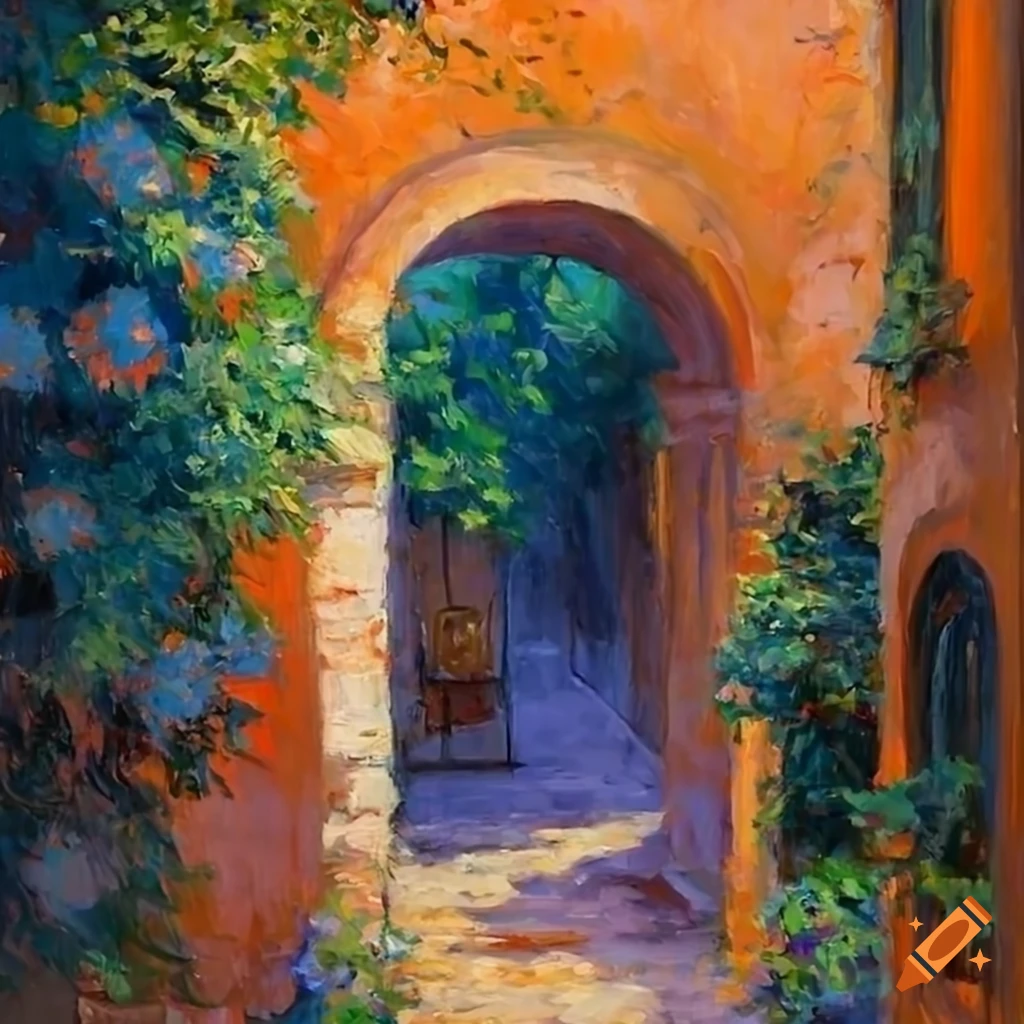 Impressionist painting of a charming Italian house on Craiyon