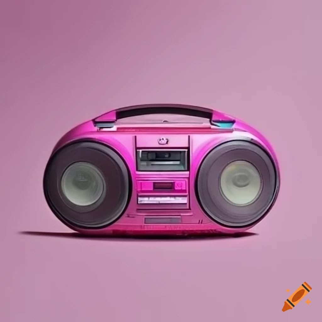 Pink 2000s CD boombox on Craiyon