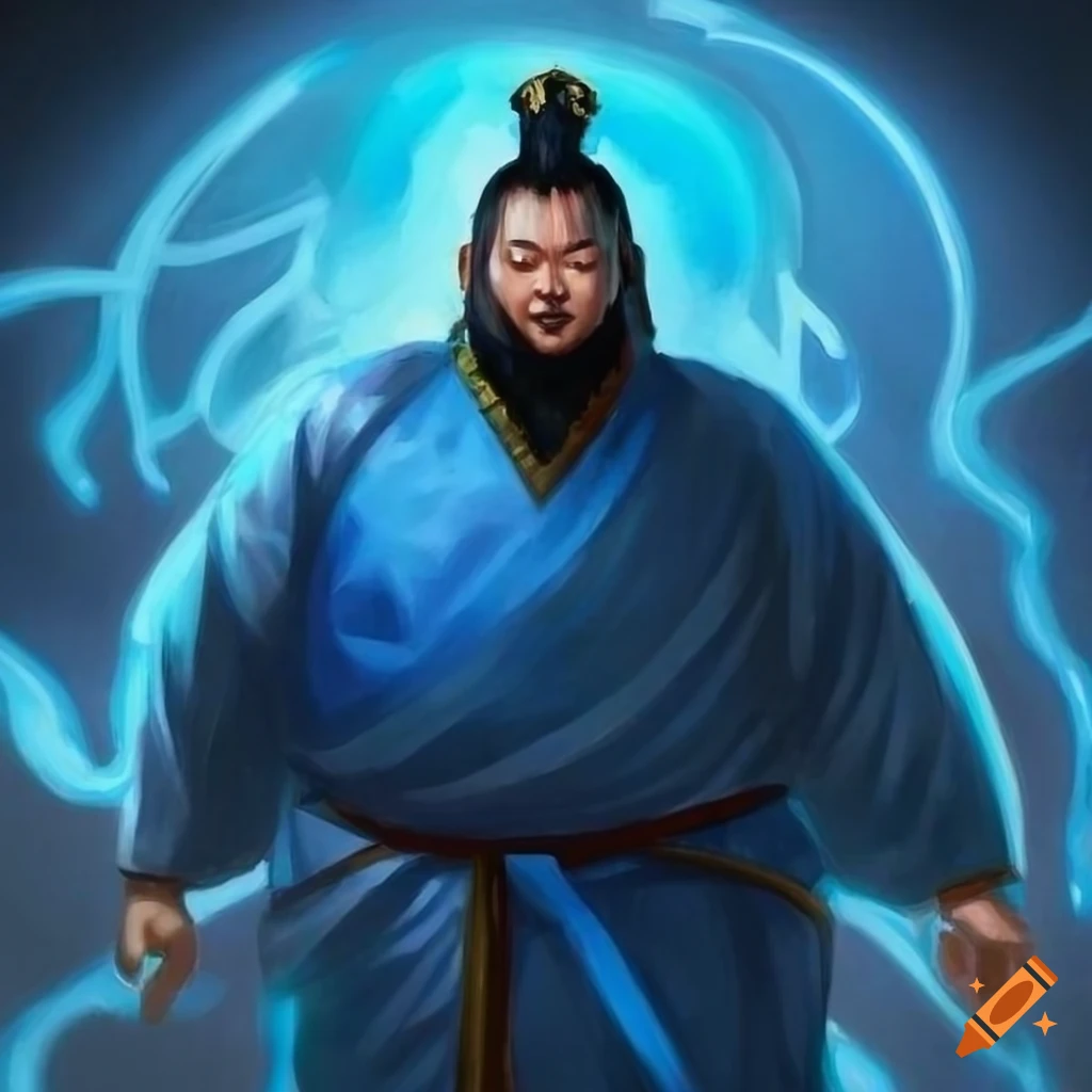 Illustration of a mystical asian man in ancient robes on Craiyon