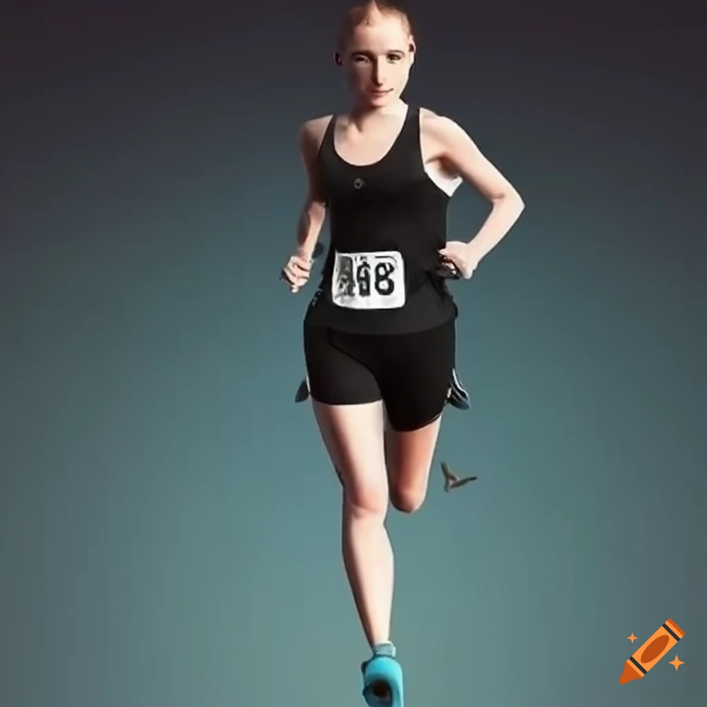 Athlete running on track on Craiyon