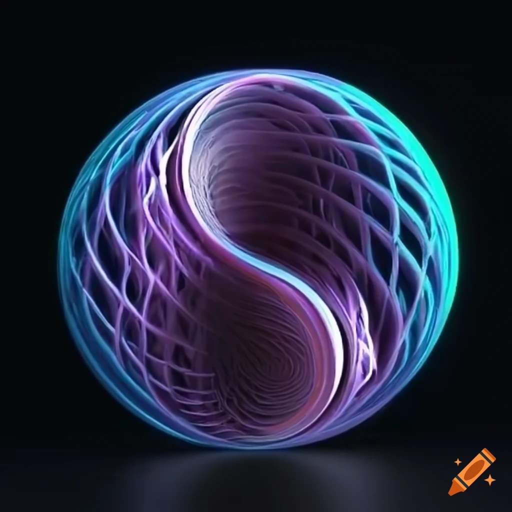 3d torus yin yang symbol on Craiyon