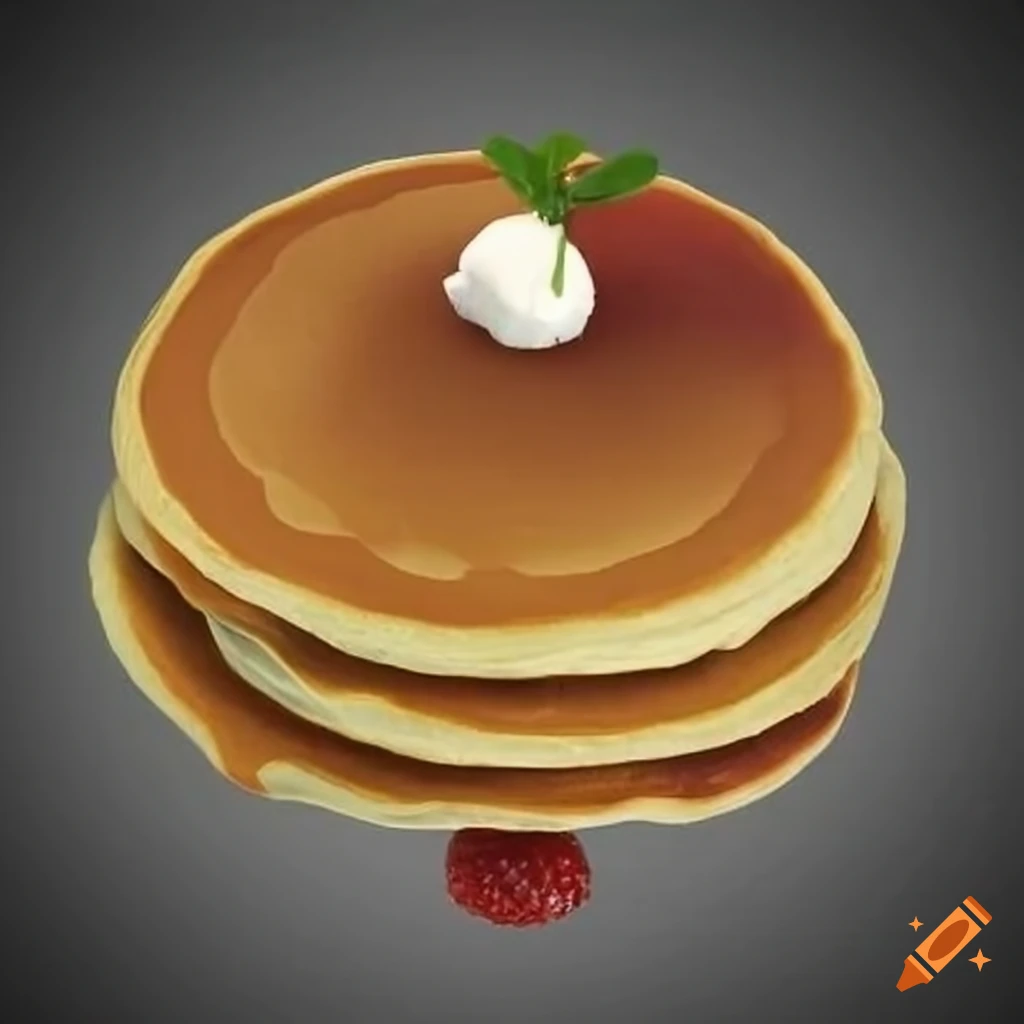 Stack of fluffy pancakes on Craiyon