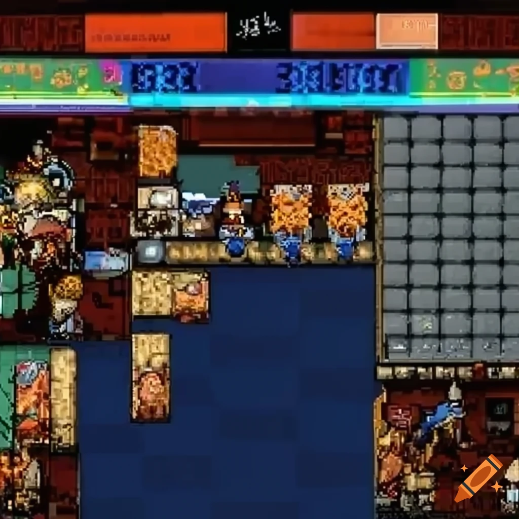 Retro-inspired 16-bit jrpg menu display on Craiyon