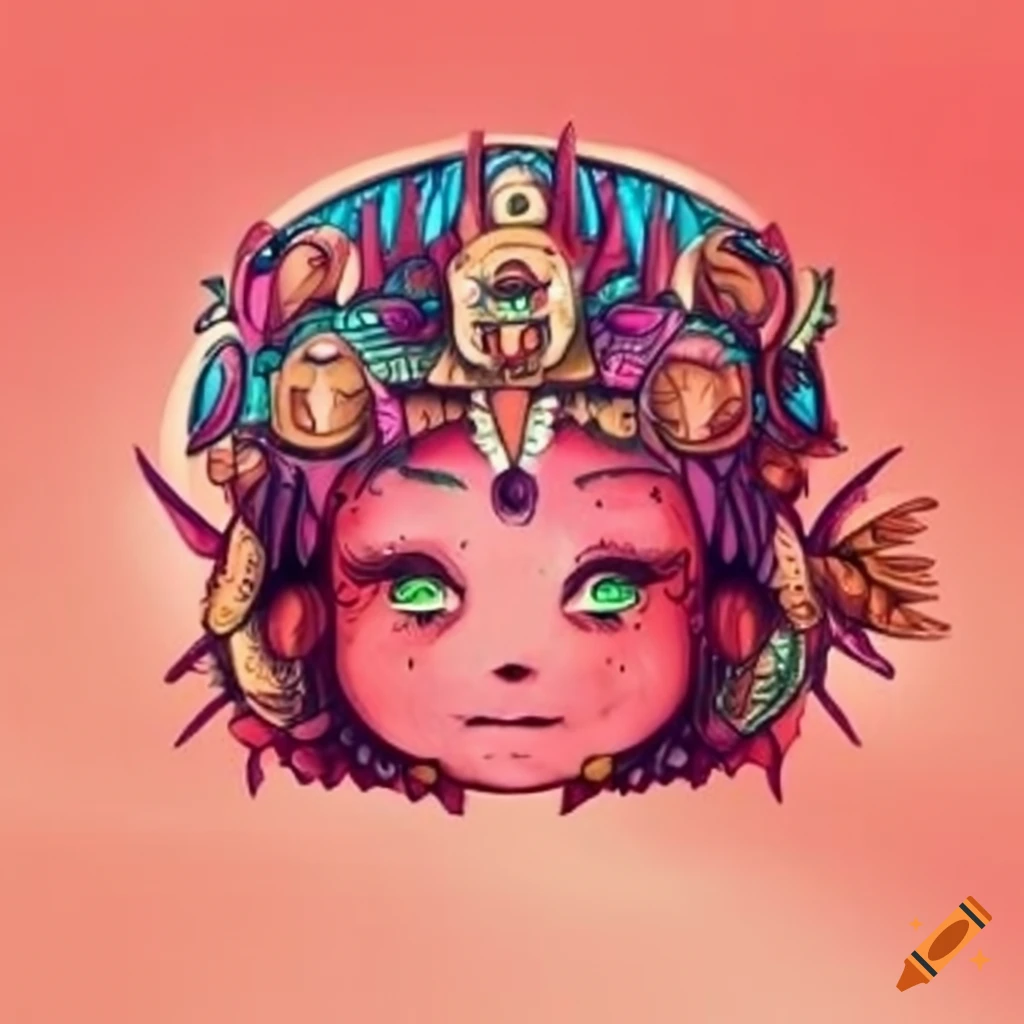 Depiction of aztec cherub mummies with wet wings on Craiyon