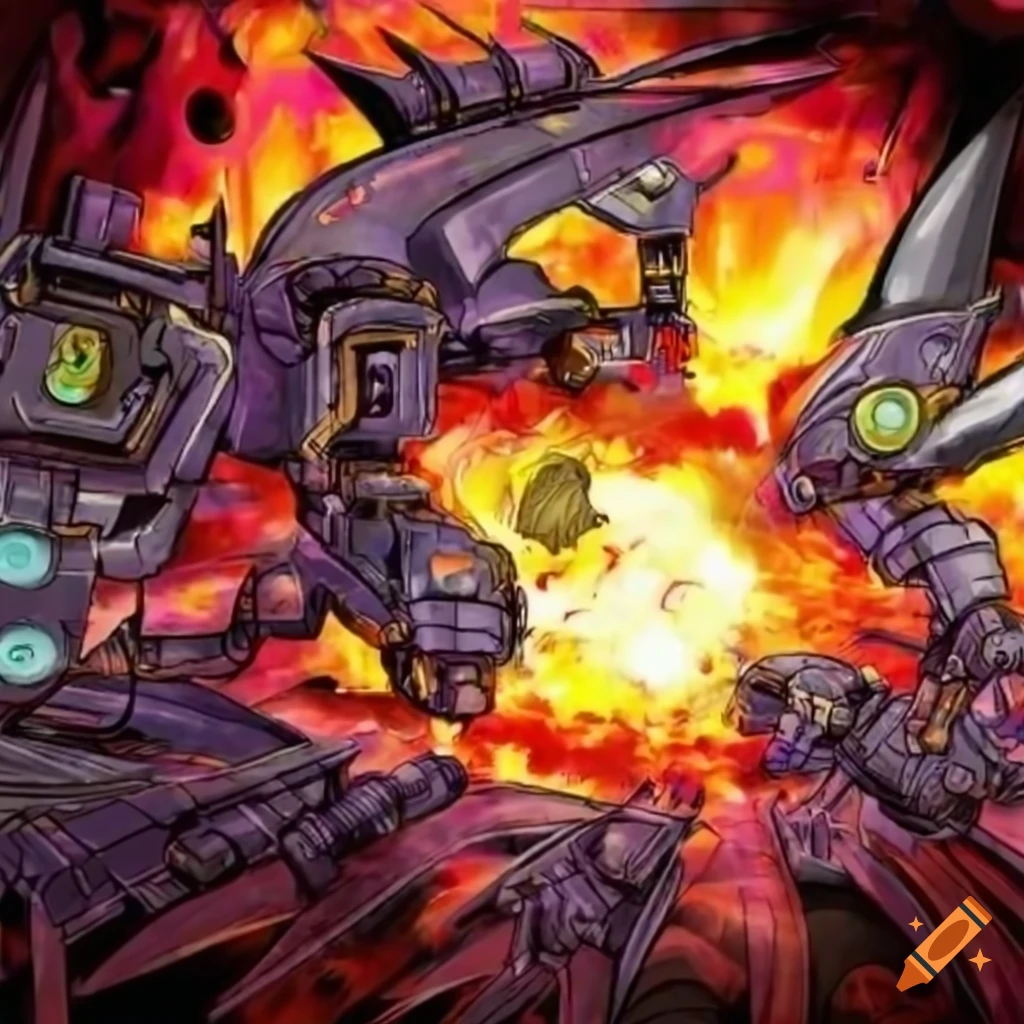 Futuristic mechanical explosion artwork