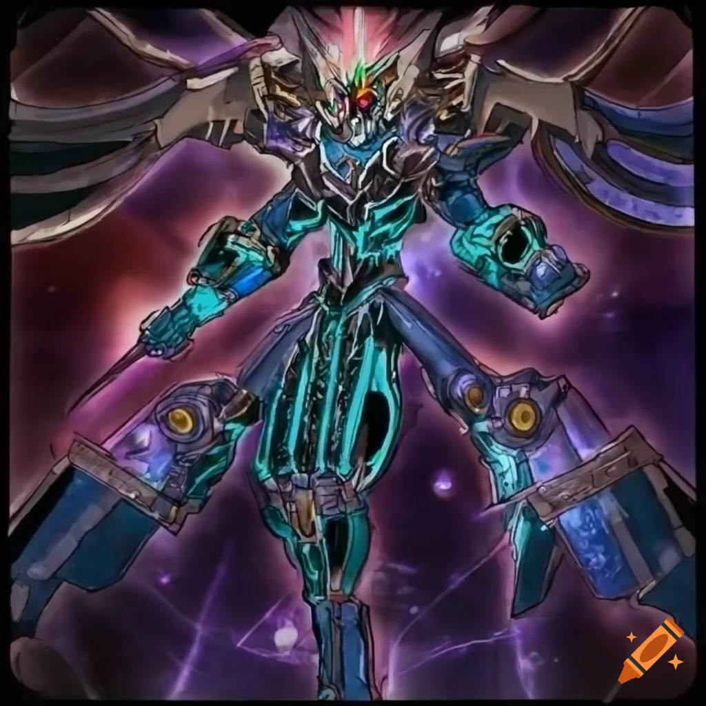 Mechanical divine entity artwork in yugioh style