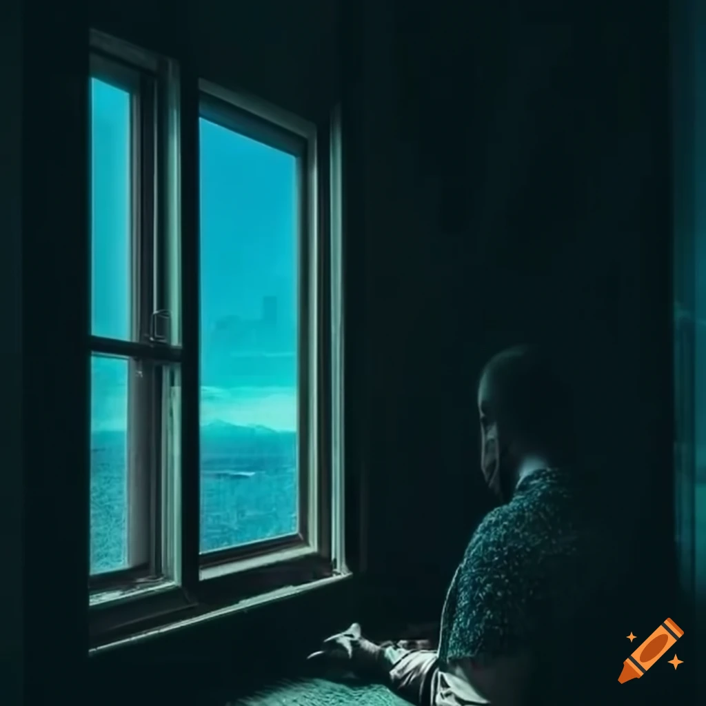 Futuristic summer window view