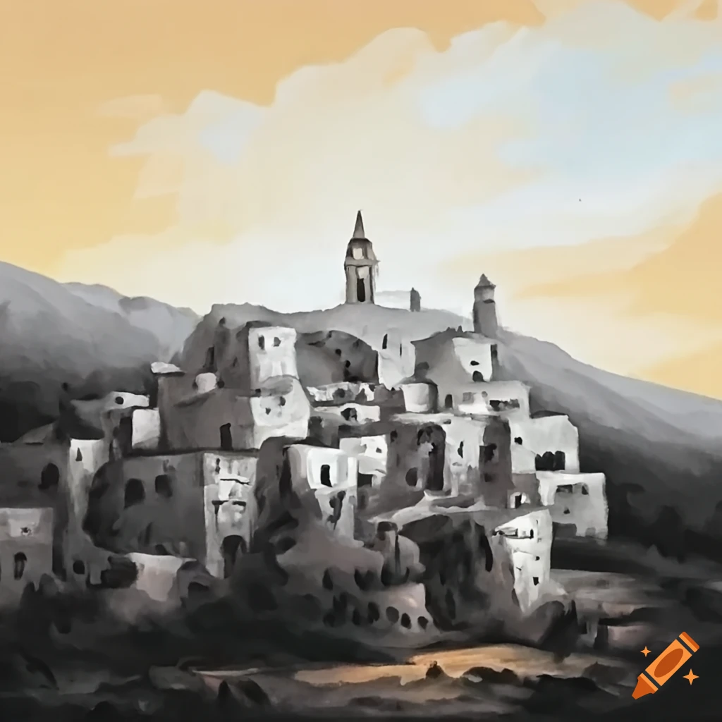 Aerial view of ancient Bethlehem village on Craiyon