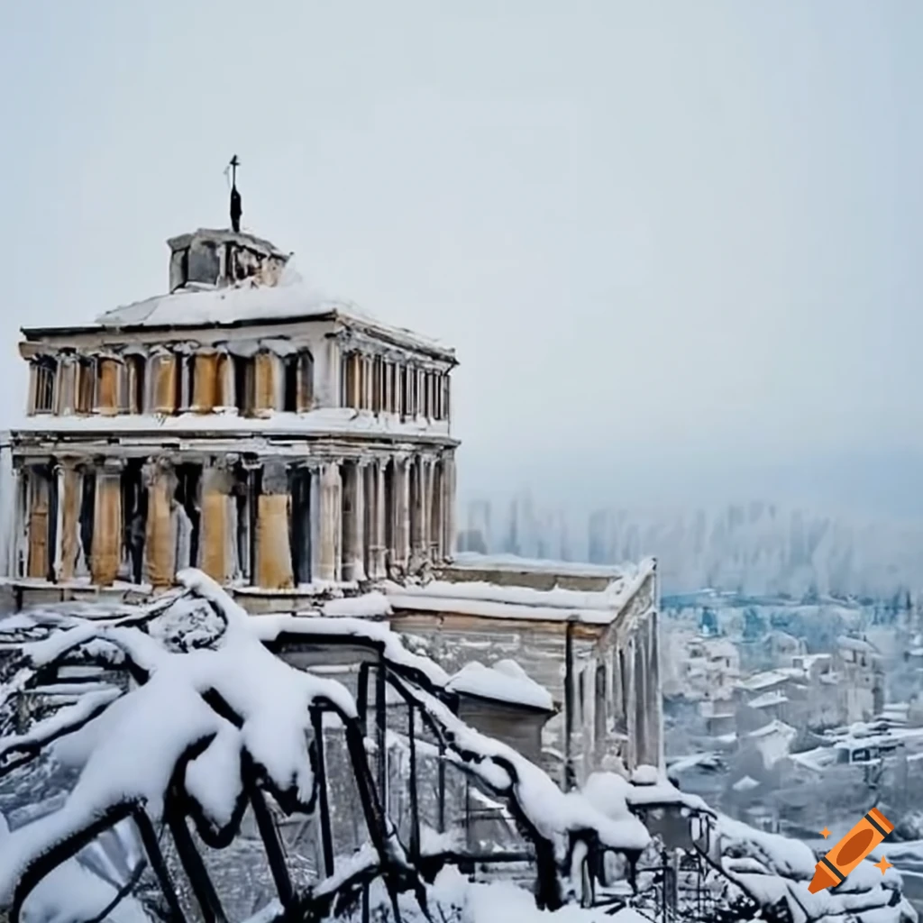Snow in athens