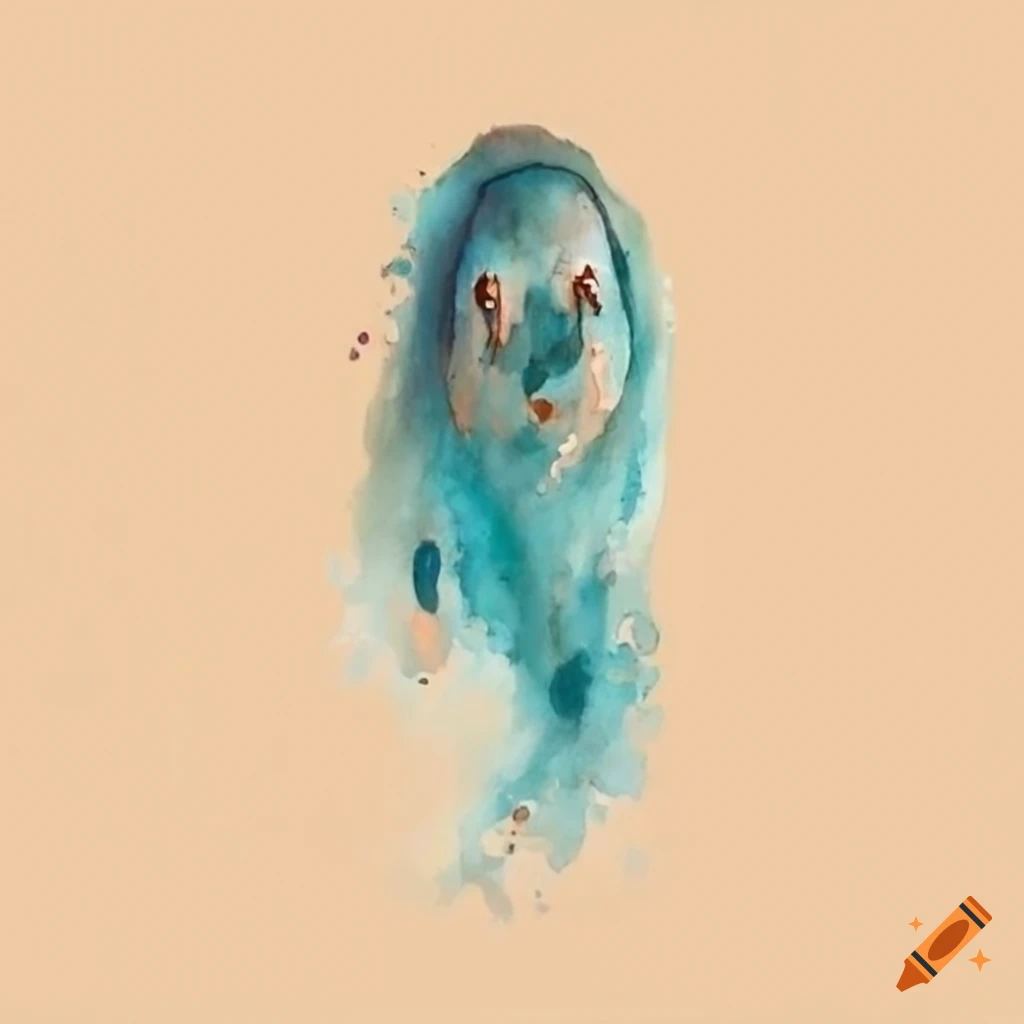 Water painting of a beige monster on Craiyon