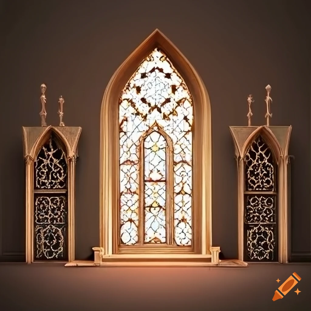 Islamic art inspired gothic window and altar on Craiyon