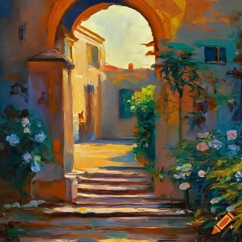 Impressionist painting of a charming Italian house on Craiyon