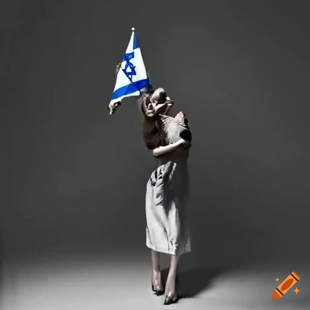 Gorilla waving israeli flag on Craiyon