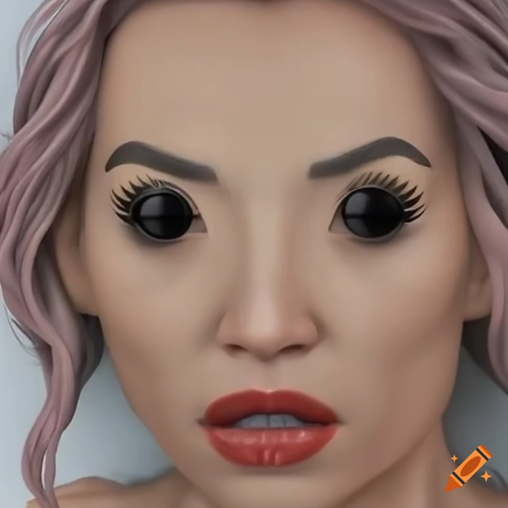 Detailed portrait of a woman morphing into funko pop style on Craiyon