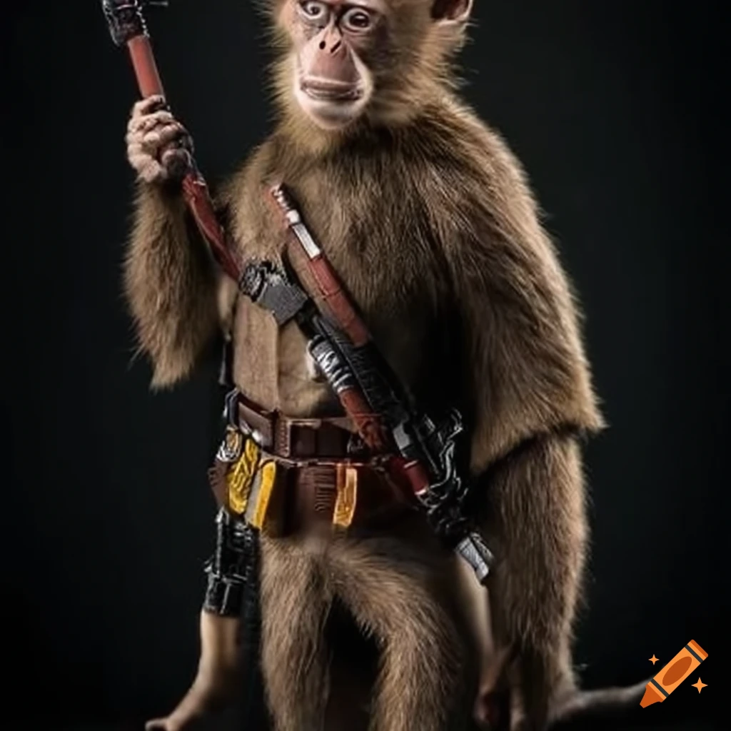 Image of a monkey in a military outfit on Craiyon