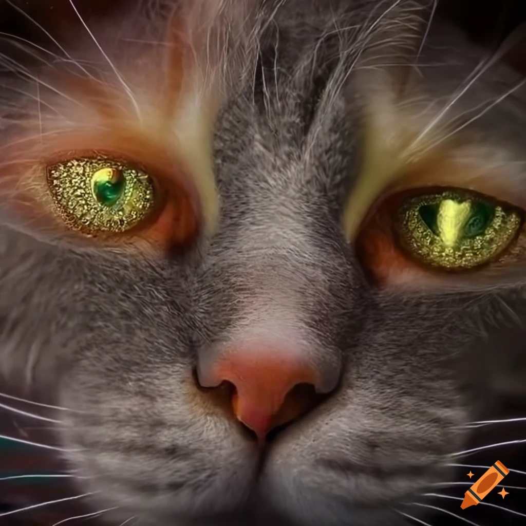 Surreal halloween cat with swirls and jewels on Craiyon