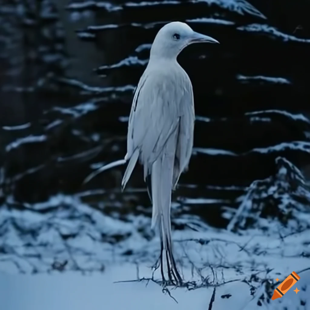 Image of a tall lanky bird-like creature on Craiyon